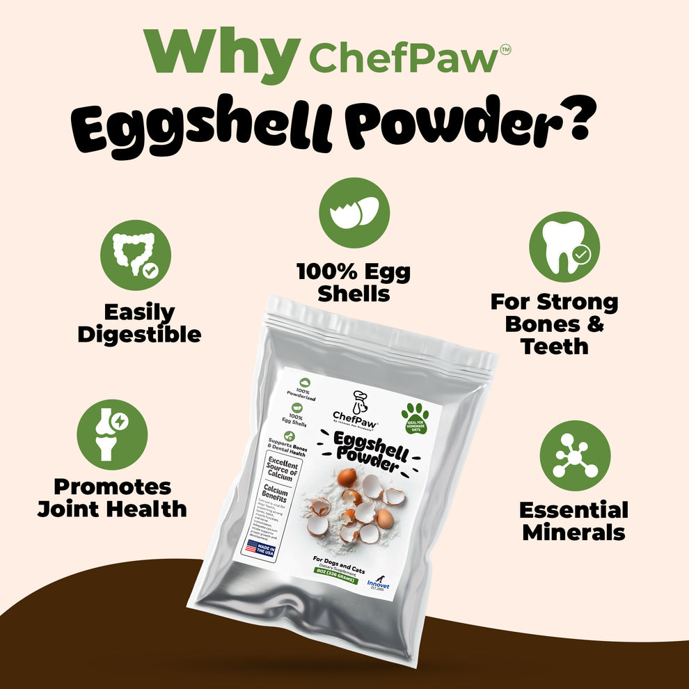 ChefPaw Eggshell Powder for Dogs | Natural Calcium Supplement for ...